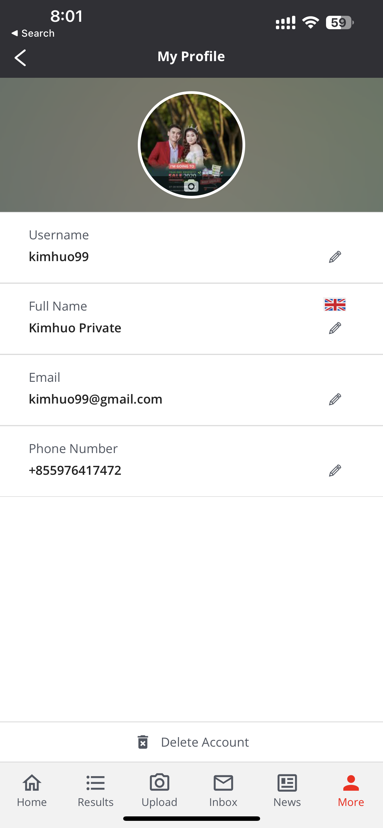Account delete instructions